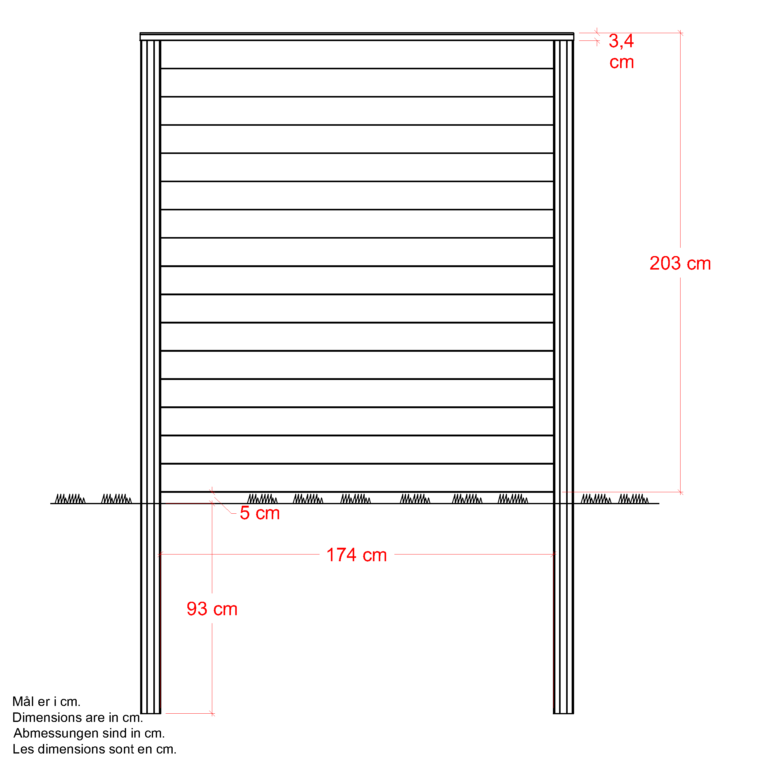 PLUS Klink profilhegn - 174×203 cm - sort - PEFC - 27797-15